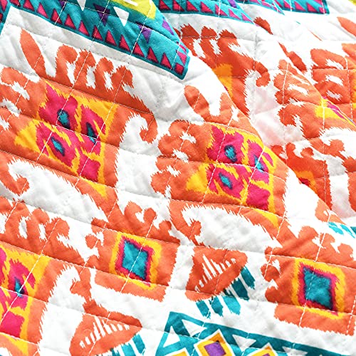 Lush Decor Boho Chevron Reversible Cotton Throw Blanket, 60" x 50", Turquoise