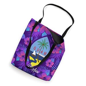 Guam Chamorro Pride Hafa Adai Tropical Flower Flag Tote Bag