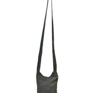 THE COLLECTION ROYAL Dip Dye Cotton Sling Crossbody Shoulder Applique Mini Hobo Bag Green Heart