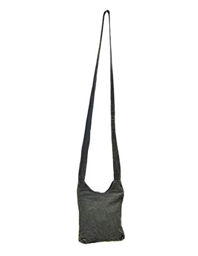 THE COLLECTION ROYAL Dip Dye Cotton Sling Crossbody Shoulder Applique Mini Hobo Bag Green Heart