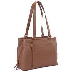 rolando maya women’s top-handle leather handbag (cappuccino)