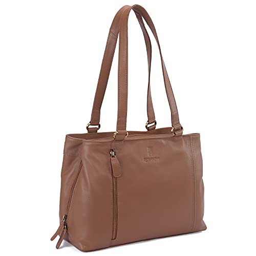 ROLANDO Maya Women's Top-Handle Leather Handbag (Cappuccino)