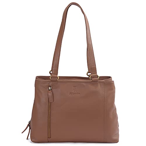 ROLANDO Maya Women's Top-Handle Leather Handbag (Cappuccino)