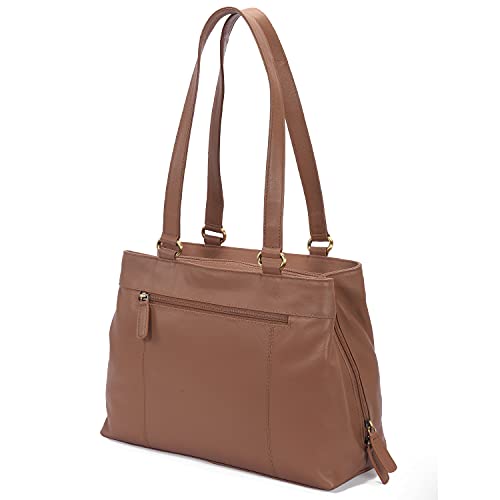 ROLANDO Maya Women's Top-Handle Leather Handbag (Cappuccino)