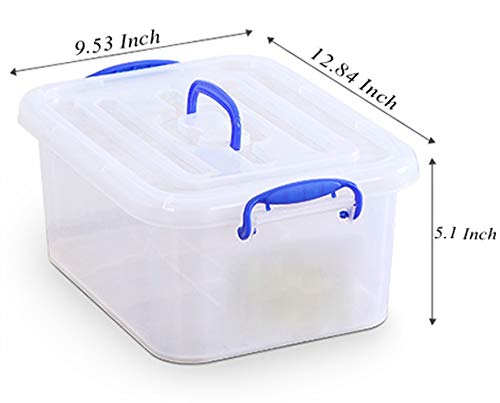 9 Quart Clear Storage Latch Bins with Lids/Handle, Plastic Clear Stackable Box, 9-Liter (2 Pack)