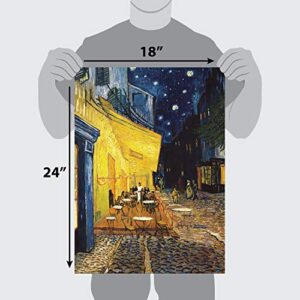 PalaceLearning Cafe Terrace at Night Poster by Vincent Van Gogh - 1881 - Fine Art Print - The Cafe Terrace on The Place du Forum (Laminated, 18" x 24")