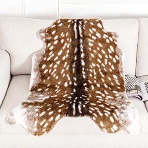 faux cowhide rug animal print area rug deer hide rug sika deer carpet cow hides and skins rug for home,livingroom (3.6x3ft)