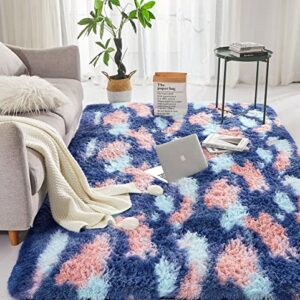 Strail Modern Bedroom Rug 5x8 Feet, Cozy Fur Living Room Rug, Large Rug 60x96 Inches, Gorgeous Living Room Carpet, Super Soft Faux Fur Area Rug for Dormitory/Kids Room/Playroom/Nursery/Den