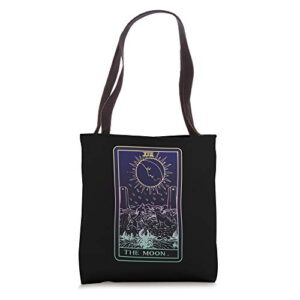 the moon tarot card witch aesthetic witchy major arcana tote bag