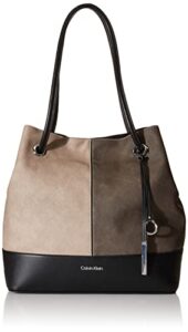 calvin klein gabrianna novelty north/south key item tote, grey combo