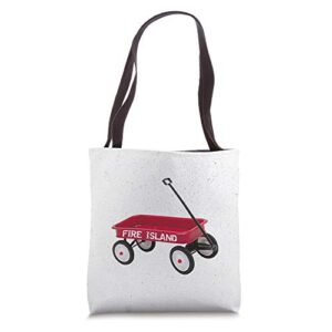 fi ny fire island red wagon ocean beach pines grove kismet tote bag