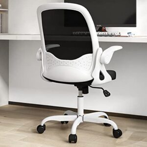 sytas office chair ergonomic desk chair rolling swivel mesh computer task chair with flip-up arms and adjustable height，for adults and kids，white