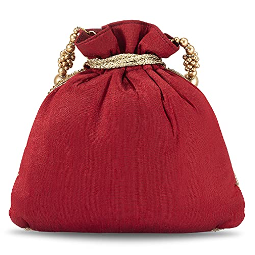 Aheli Indian Potli Bags for Women Evening Bag Clutch Ethnic Bride Purse with Drawstring