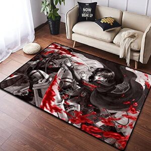 shangguandongyue attack on titan anime rug popular anime area rugs slip stain resistant soft carpet for boys girls gaming desk home decor non-slip doormats 60x90cm-a_80x120cm