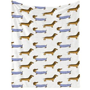 dachshund blanket dog plush gifts for kid girl boy fleece throw cute dachshunds lightweight christmas decor sheet soft flannel blankets women men bedding for sofa-40″x30″ extra small for toddler pet