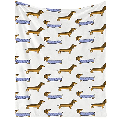 Dachshund Blanket Dog Plush Gifts for Kid Girl Boy Fleece Throw Cute Dachshunds Lightweight Christmas Decor Sheet Soft Flannel Blankets Women Men Bedding for Sofa-40"x30" Extra Small for Toddler Pet