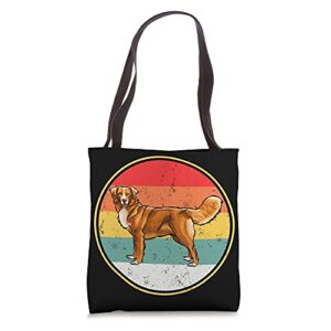 vintage retro sunset nova scotia duck tolling retrievers dog tote bag