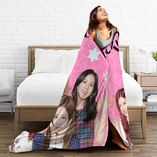 3D Fleece Bed Blankets, Pink Band Groups Christmas Throw Blankets, Fall Super Soft Party Blanket fit Women Living Room Floor 50x40 Inch