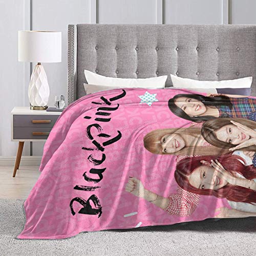 3D Fleece Bed Blankets, Pink Band Groups Christmas Throw Blankets, Fall Super Soft Party Blanket fit Women Living Room Floor 50x40 Inch