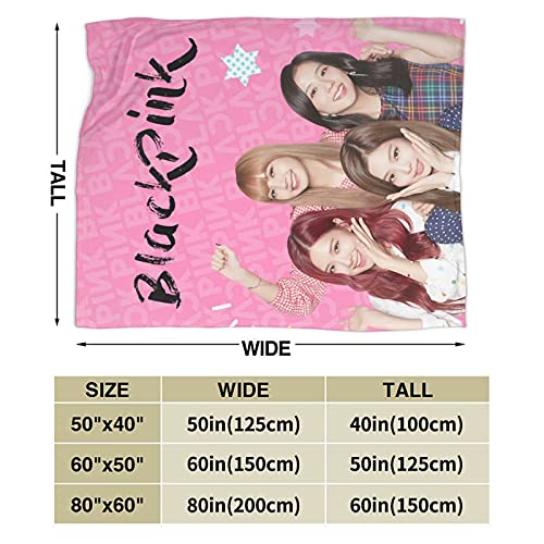 3D Fleece Bed Blankets, Pink Band Groups Christmas Throw Blankets, Fall Super Soft Party Blanket fit Women Living Room Floor 50x40 Inch