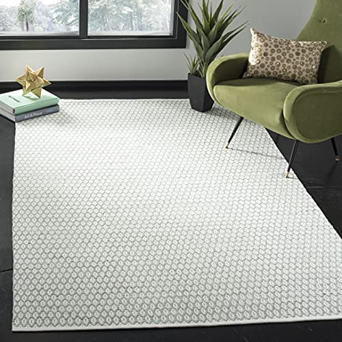 Safavieh Montauk Collection 6' Square Light Green/Ivory MTK608G Handmade Cotton Living Room Dining Bedroom Area Rug