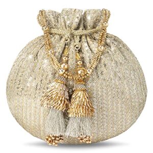 aheli indian potli bags for women evening bag clutch ethnic bride purse with drawstring