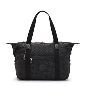 kipling art medium printed tote bag signature emb