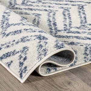 nuLOOM Rosanne Geometric Runner Rug, 2' 6" x 12', Blue