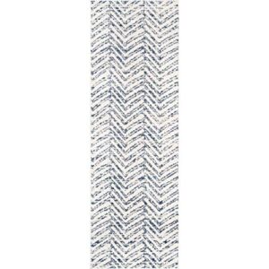 nuLOOM Rosanne Geometric Runner Rug, 2' 6" x 12', Blue