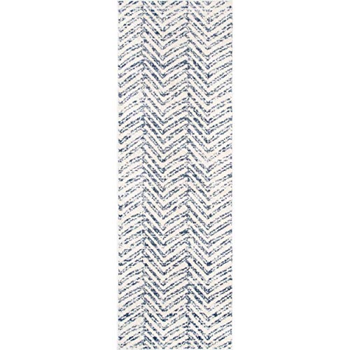 nuLOOM Rosanne Geometric Runner Rug, 2' 6" x 12', Blue