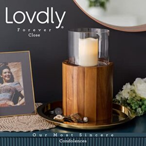 Lovdly Cremation Urn for Human Ashes, Large-Medium Keepsake Urns for Adult & Pet Ashes, Decorative Urn Made from Premium Wooden Base with Glass Top & Flameless LED