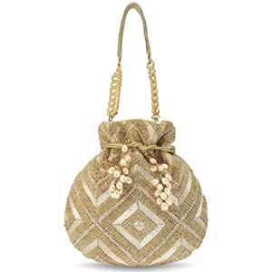 Aheli Indian Potli Bags for Women Evening Bag Clutch Ethnic Bride Purse with Drawstring