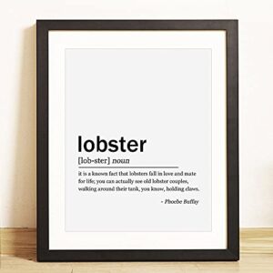 Lobster Definition Print, Friends TV Show Quote, Dictionary Style Prints, Wall Art, Lobster Home Decor, Lobster Print, 8x10 inch - UNFRAMED