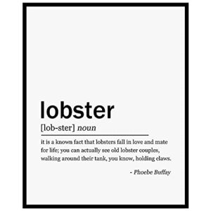 Lobster Definition Print, Friends TV Show Quote, Dictionary Style Prints, Wall Art, Lobster Home Decor, Lobster Print, 8x10 inch - UNFRAMED