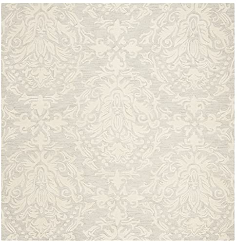 SAFAVIEH Blossom Collection 8' Square Sage/Ivory BLM107C Handmade Premium Wool Living Room Dining Bedroom Area Rug