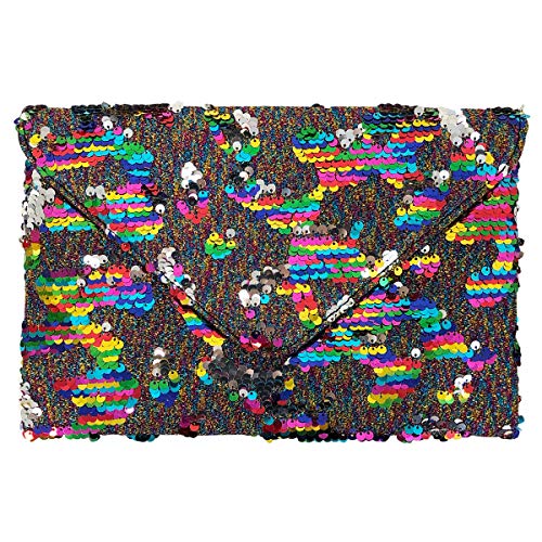 JNB Flat Sequin Envelope Clutch,Multi