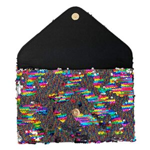 JNB Flat Sequin Envelope Clutch,Multi