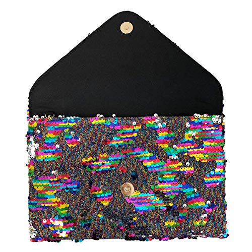 JNB Flat Sequin Envelope Clutch,Multi