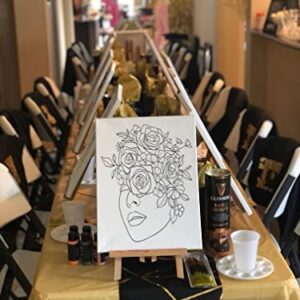 Essenburg Pre Drawn Canvas Side Flower Lady Paint Kit | Adult & Teen Sip and Paint Party Favor | DIY Date Night Couple Activity (S 8X10 CANVAS ONLY)