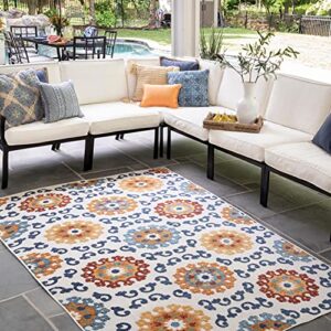 nuloom aurora transitional indoor/outdoor area rug, 4′ x 6′, multi