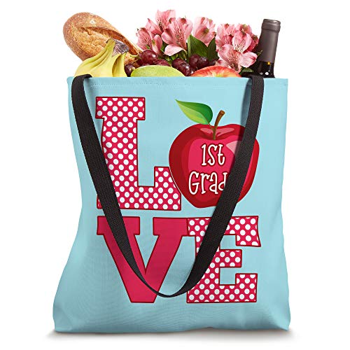 Love 1st First Grade Teacher Tote Bag