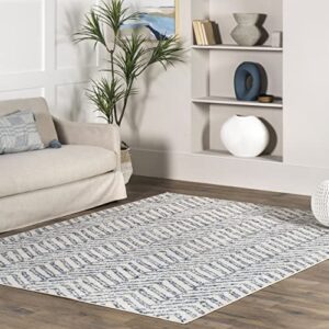 nuloom rosanne geometric area rug, 10′ x 13′, blue