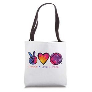 narcotics anonymous shirt peace love na tote bag