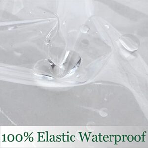 Obstal Clear Plastic Tablecloth 54 x 78 Inch, 100% Waterproof Oil-Proof Spill-Proof Vinyl PVC Table Cloth, Wipeable Rectangle Tablecloth Protector for Dining Table, Outdoor and Indoor Uses, Clear