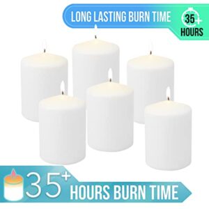 Stonebriar 35 Hour Long Burning Unscented Pillar Candles, 3x4, White