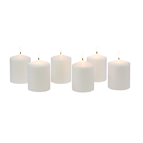 Stonebriar 35 Hour Long Burning Unscented Pillar Candles, 3x4, White