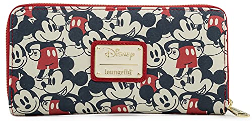 Loungefly Disney Mickey & Minnie Mouse Wallet Zip Around Clutch Faux Leather