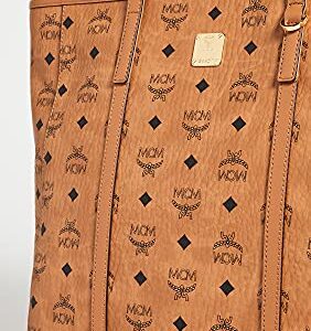 MCM Women's Toni Shopper Medium, Cognac, Tan, Graphic, One Size