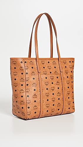 MCM Women's Toni Shopper Medium, Cognac, Tan, Graphic, One Size