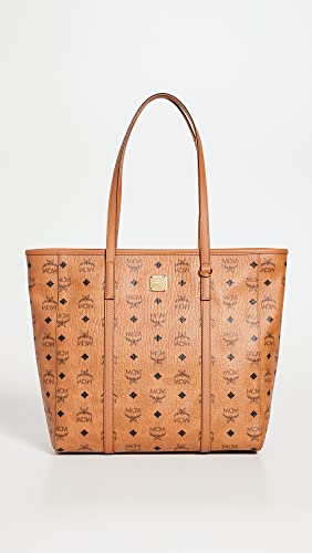 MCM Women's Toni Shopper Medium, Cognac, Tan, Graphic, One Size